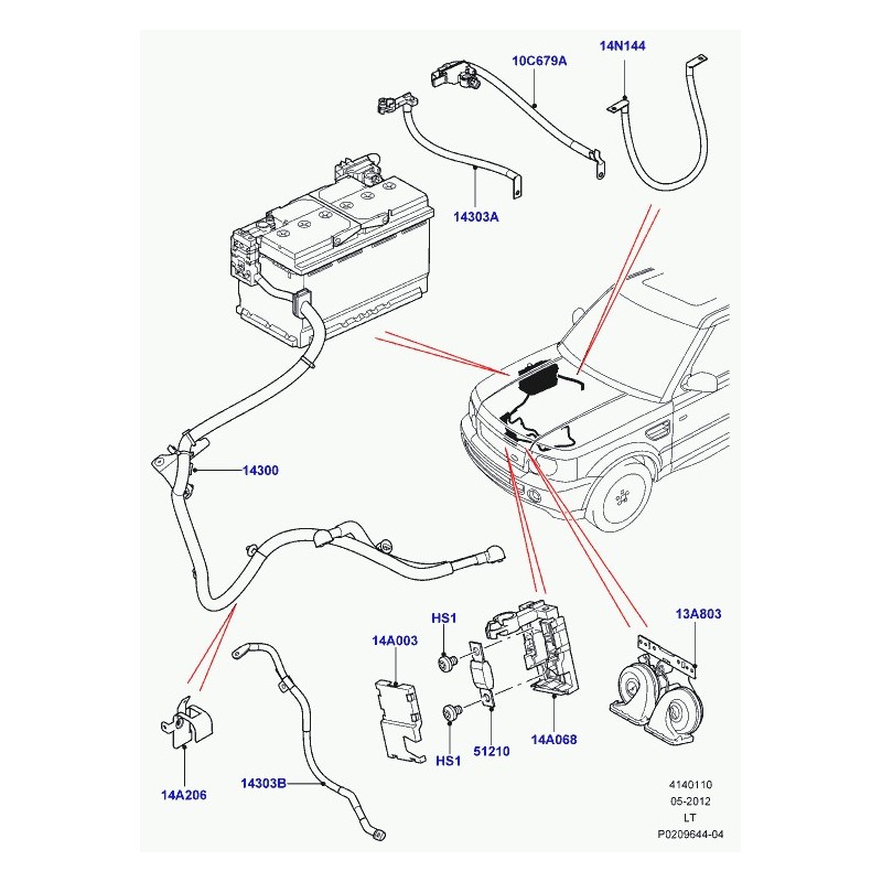 Commander cable Range Sport LAND ROVER (LR024287) pas cher sur RLD Autos