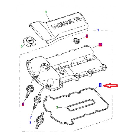 Commander joint de cache culbuteur droit JAGUAR (17N1H) pas cher sur ...